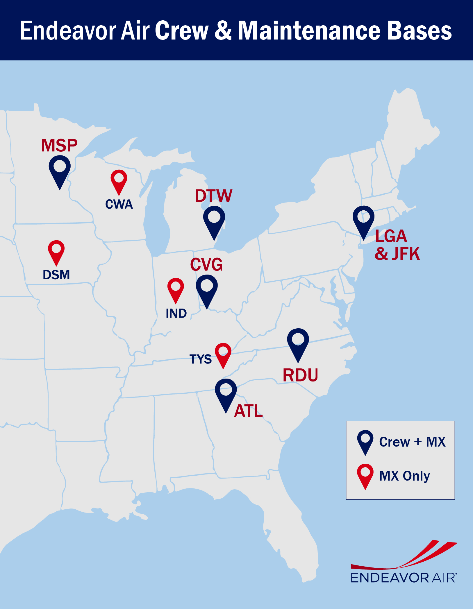 Endeavor Air Announces Seventh Crew Base – Raleigh-Durham, NC (RDU ...